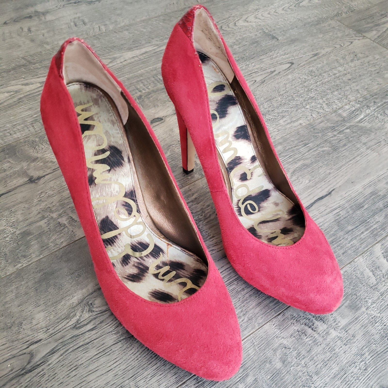 Sam Edelman Yasmine Red Suede Leather Stiletto Heels … - Gem