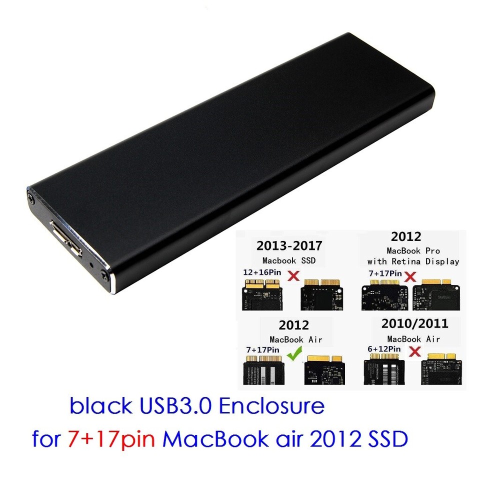 USB3.0 SSD Enclosure for MacBook Air Pro 2010/11/12/13/14/15/16/17 ...