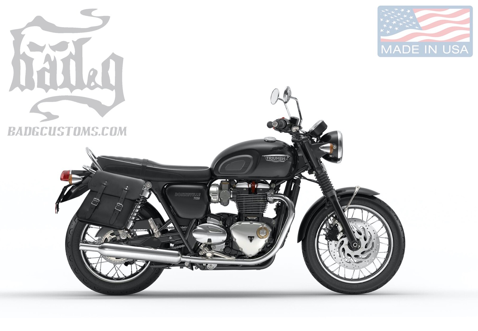 Triumph Bonneville T100 T120 RIGHT Side BLACK Solo BAG -TR01 BAD&G ...