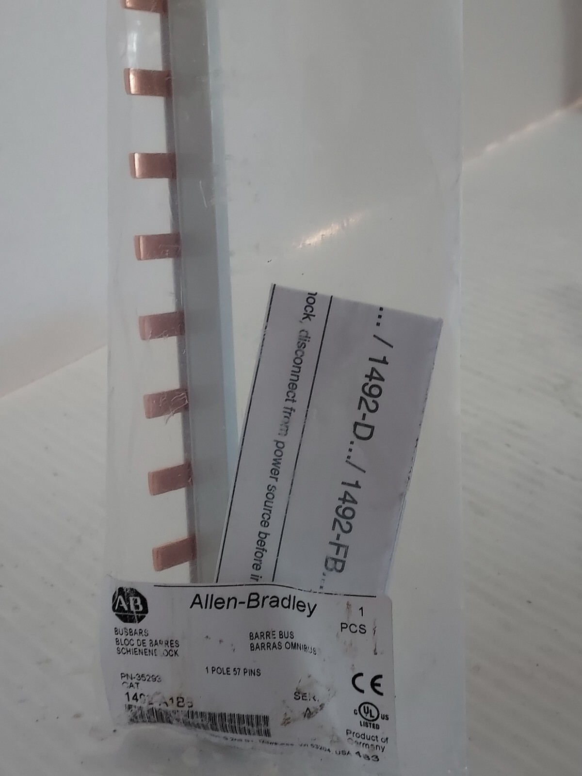 ALLEN BRADLEY 1492-A1B8 Busbar 1Pole 57Pin 1M 1Ph 80A NEW | eBay