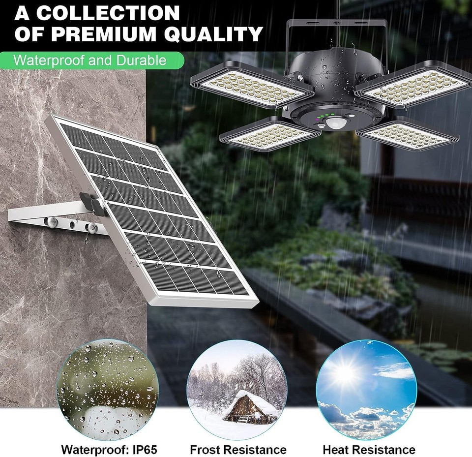 Solar Shed Light Indoor Outdoor 1200LM 144LED Solar Pendant Light Solar ...