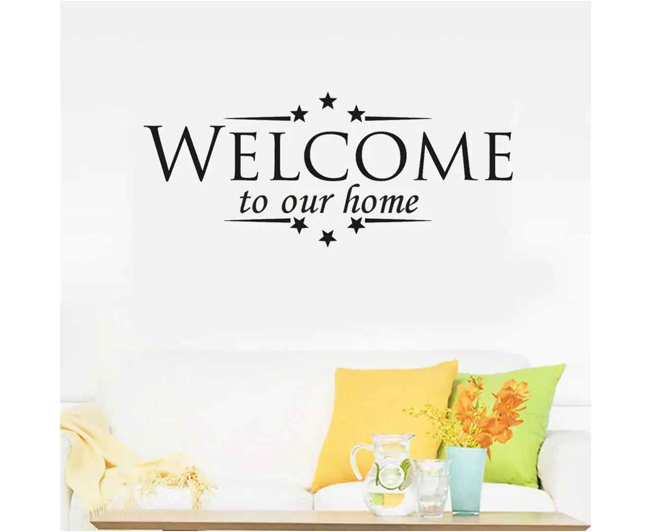 Oraway Waterproof Welcome to Our Home Star Wall Sticker Removable ...