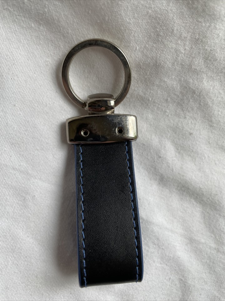 Renzo Costa (Peru) Genuine Blue/ Black Leather Key Ring | eBay