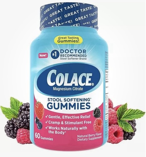 Colace Stool Softener Gentle Constipation Relief Gummy 60 gummies Exp 6 ...