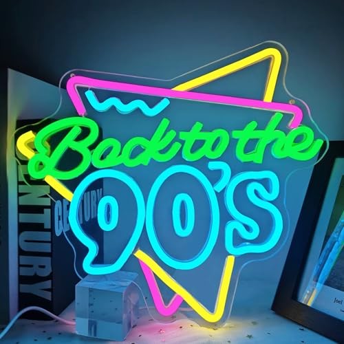 Back To The 90'S Neon Sign for Wall Decor Led neon Pink green ice blue ...