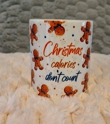 Gingerbread Man Christmas Mug Secret Santa, Calories Don't Count | eBay