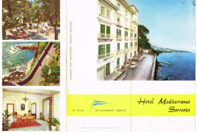 Hotel Mediterraneo Sorrento Naples Italy Brochure Travel Tourist 1960's ...