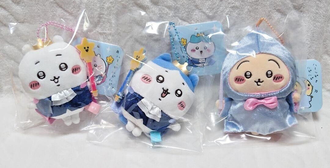 Chiikawa Birthday Mascot Plush Doll Usagi Hachiware cute Set of 3 Japan ...
