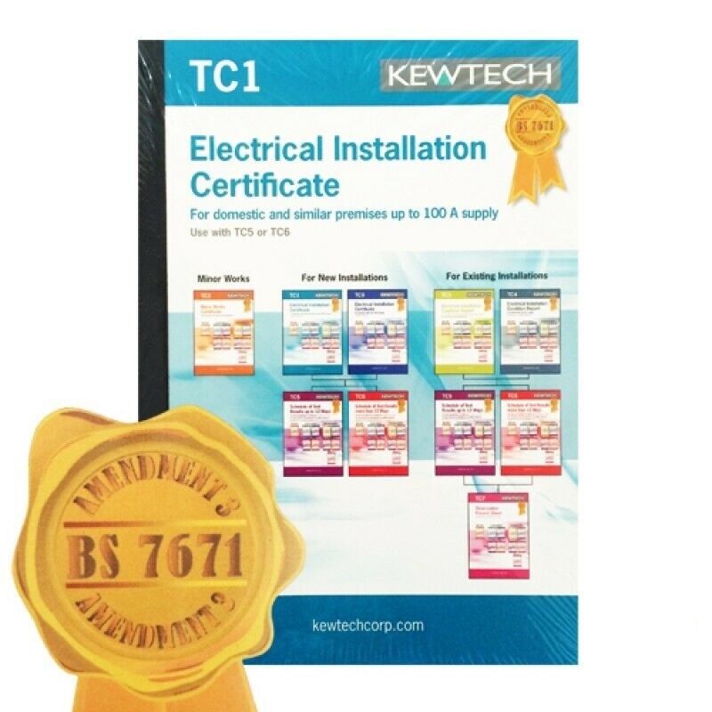 Current Kewtech Electrical Certificate Books TC1 TC2 TC3 TC4 TC5 TC6 ...