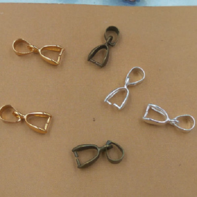 100pcs Gold Large Drop Pinch Bail Pendant Clasp Finding 15mm | eBay