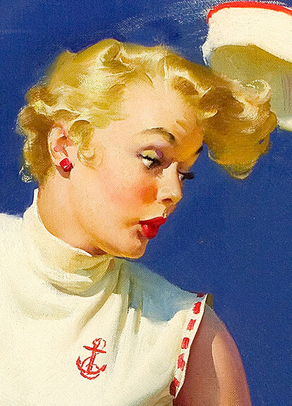 "A Fast Takeoff" 1950s Boating Vintage Style Elvgren Pin-Up Poster ...