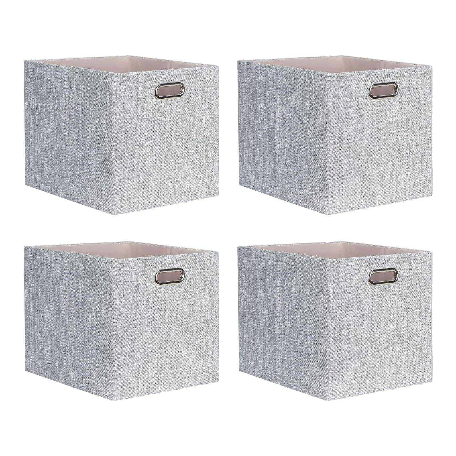 13x15x13 Storage Cube Bins, Linen Foldable Fabric Organizer Bins ...