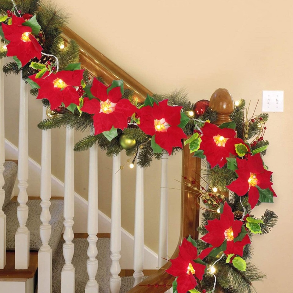 1pc XMAS Flower Fruit Fruit Lights Ornament Lintel Lintel (Red 2M) | eBay