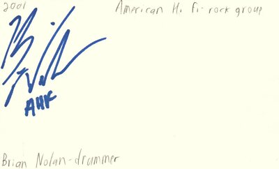 Brian Nolan Drummer American Hi Fi Rock Band Music Autographed Signed ...