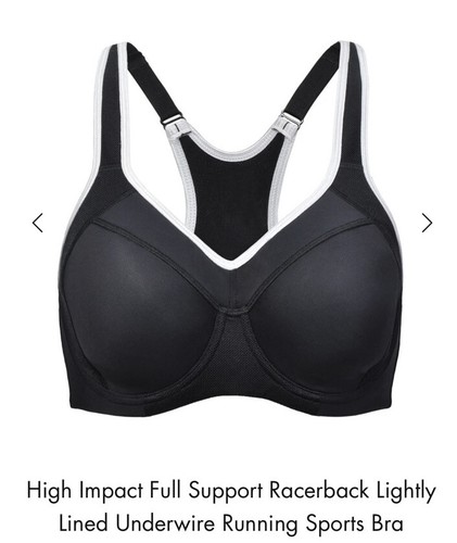 NWT SYROKAN *Full Support High Impact Racerback Sport Bra * Sz 36F ...