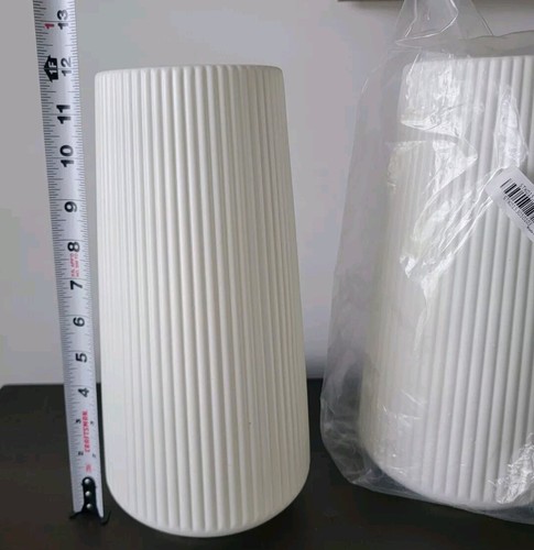 New Two (2) White Plastic Vases 12 Inches Tall | eBay