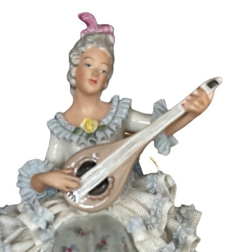 Dresden Lace Ballerina Sandizell Hoffner Figurine Germany Violin LARGE ...