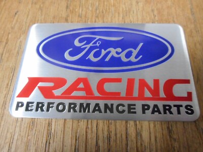 FORD RACING PERFORMANCE PARTS METAL PLAQUE SELF STICK 3 1/8" x 2" | eBay