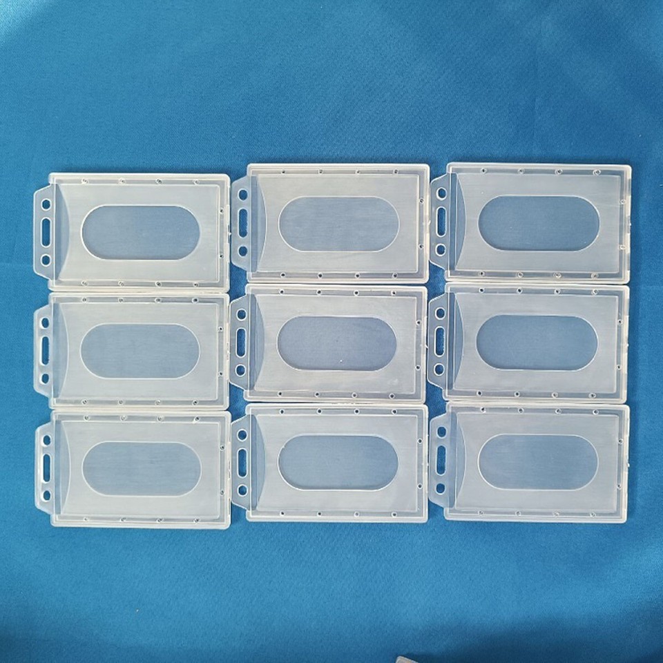 10pcs Vertical Hard Plastic ID Badge Holder Card Multi Transparent ...