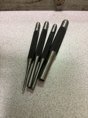 4pc Starrett Drive Drift Pin Punches 3/32”, 5/32”3/16”,5/16”, 4” Long ...
