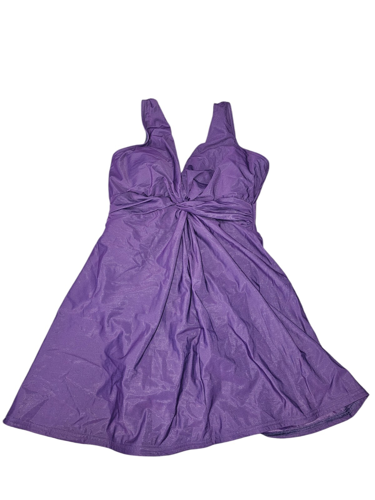 Miraclesuit PURPLE MARAIS Tummy Control One Piece Swimdress Swimsuit 10 ...