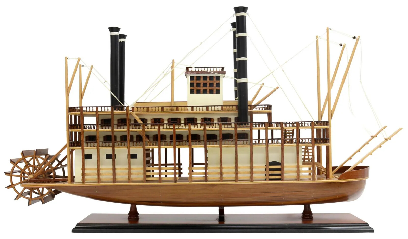 Model Ship, Steamship,Large Rotating Paddlewheel, Wooden Stages, Unique ...