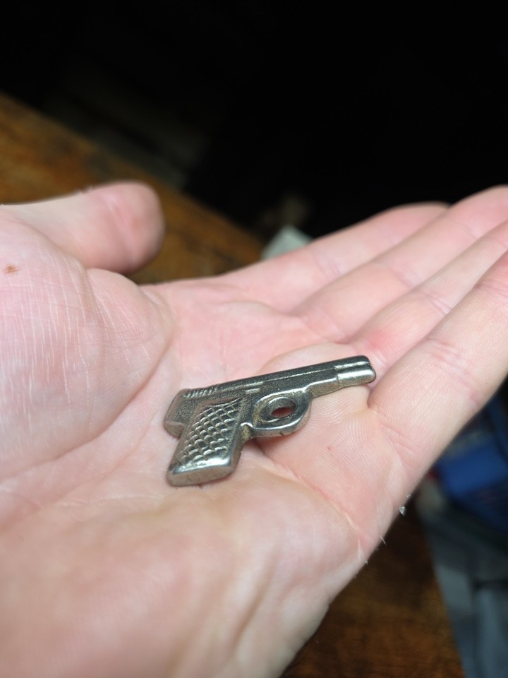 Vintage Metal Toy Miniature Pistol Gun Nickel Plated. | eBay