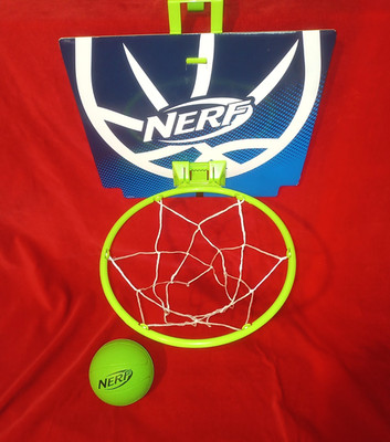 NERF Nerfoop Mini Over the Door Basketball Hoop Set with Foam Ball ...