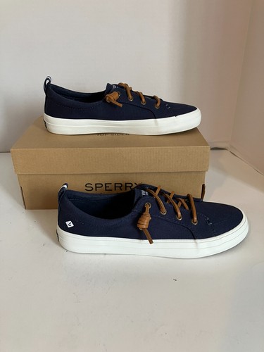 Sperry Top Sider Boat Shoes Womens Size 8 Low Top Navy Blue Canvas ...