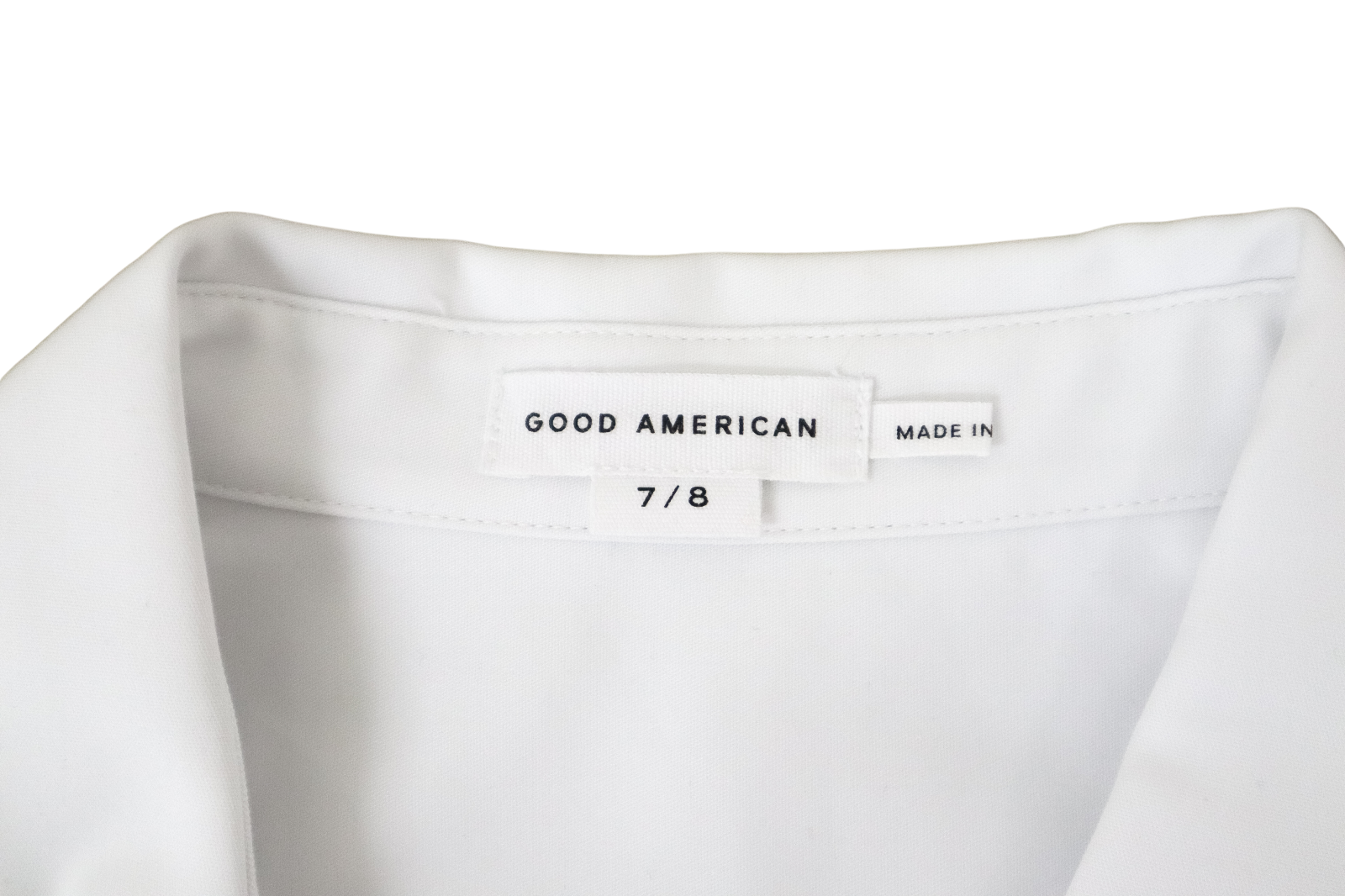 Good American TABBED POPLIN SHIRT GWT0108 WHITE001 Size 7/8 [ 4XL-5XL ...