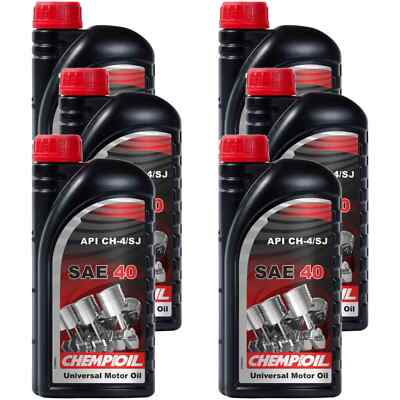 6X 1L CHEMPIOIL Olio Motore CH SAE 40 SAE 40 API CH-4/SJ Motorenöl ...