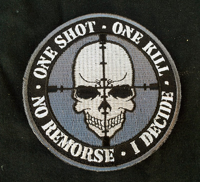 ONE SHOT ONE KILL SKULL EMROIDERED 3.5 INCH TACTICAL HOOK PATCH | eBay