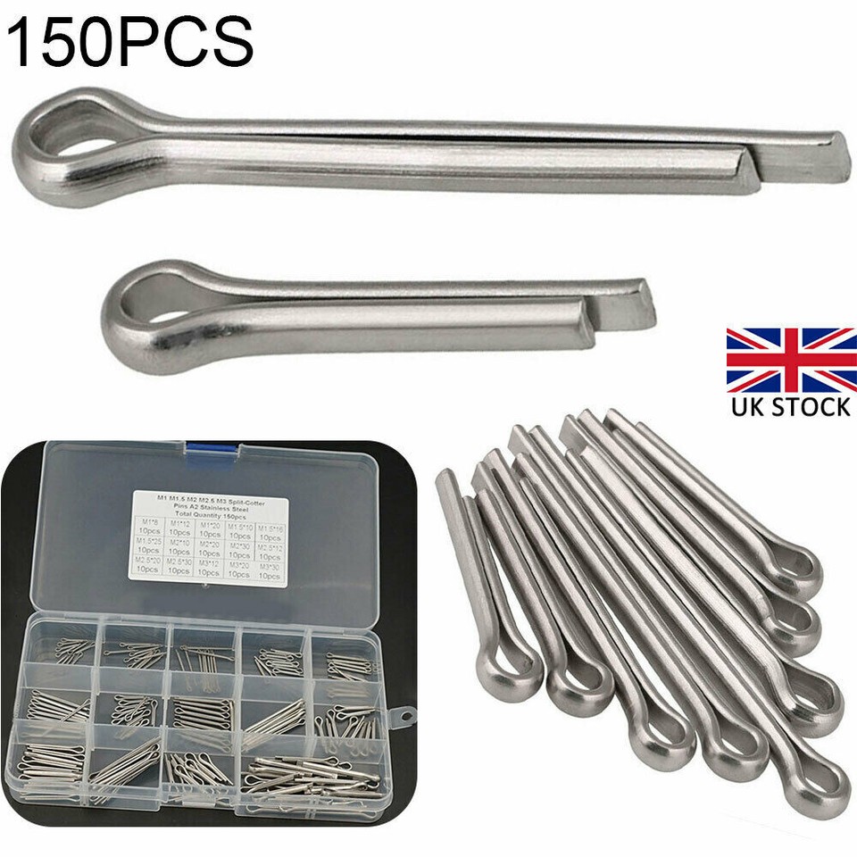 150PCS Split-Pins / Split Cotter Pins Stainless Steel A2-Marine Grade ...