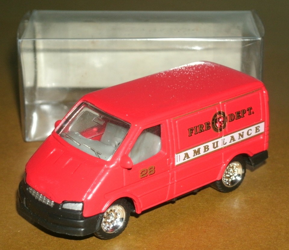 1/64 Scale 1999 Ford Transit VE6 Fire Dept Ambulance Van (3") Golden ...