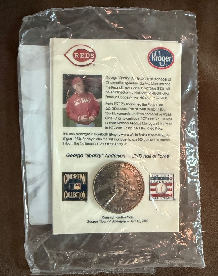 Kroger Cincinnati Reds 2000 SGA SEALED Coins Perez Brennaman Anderson ...