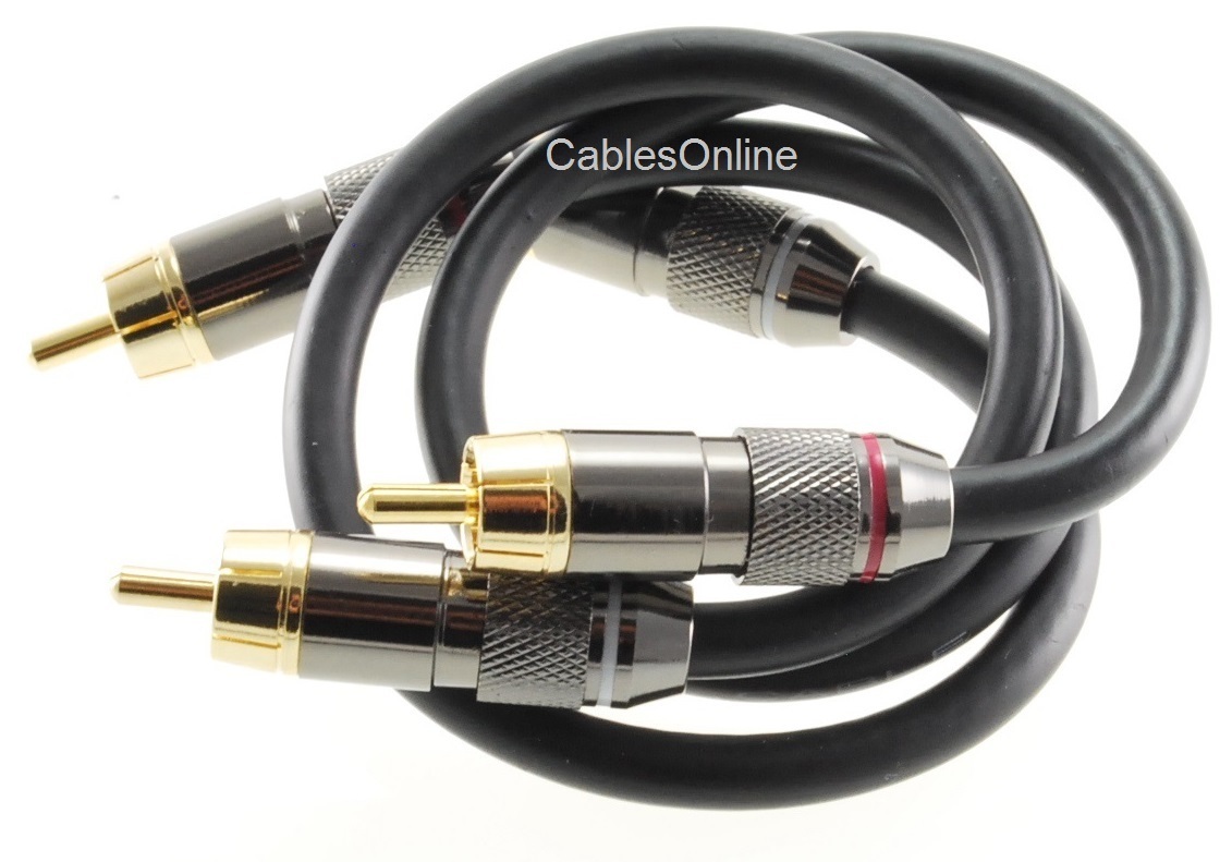 1-ft High Quality Dual RCA Male to Male Coax Audio Cable, CablesOnline ...