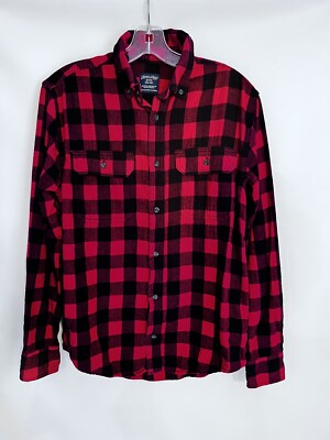 Faded Glory Cotton Flannel Shirt Men's Size Small 34-36 Red Buffalo ...