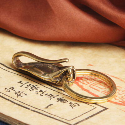 Solid Brass Snake Belt Clip Keychains Keyrings Wallet Key Clip Key ...