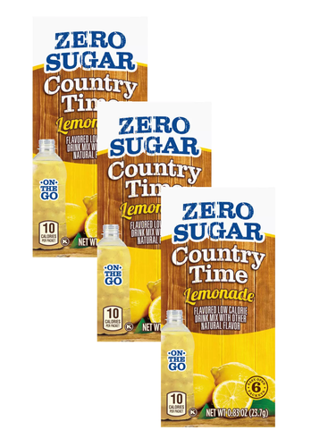 Lot Of 3 Country Time Lemonade To Go Drink Mix Packets, Sugar Free | eBay