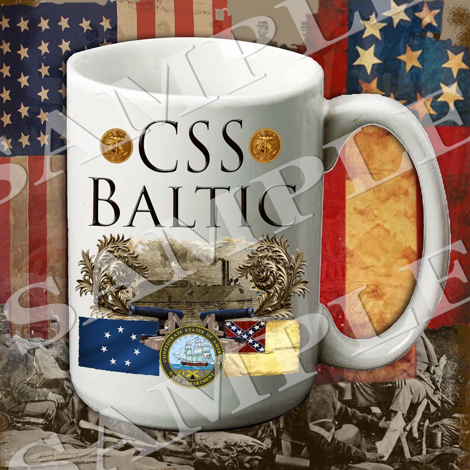 CSS Baltic CSA Naval 15-ounce American Civil War themed coffee mug | eBay