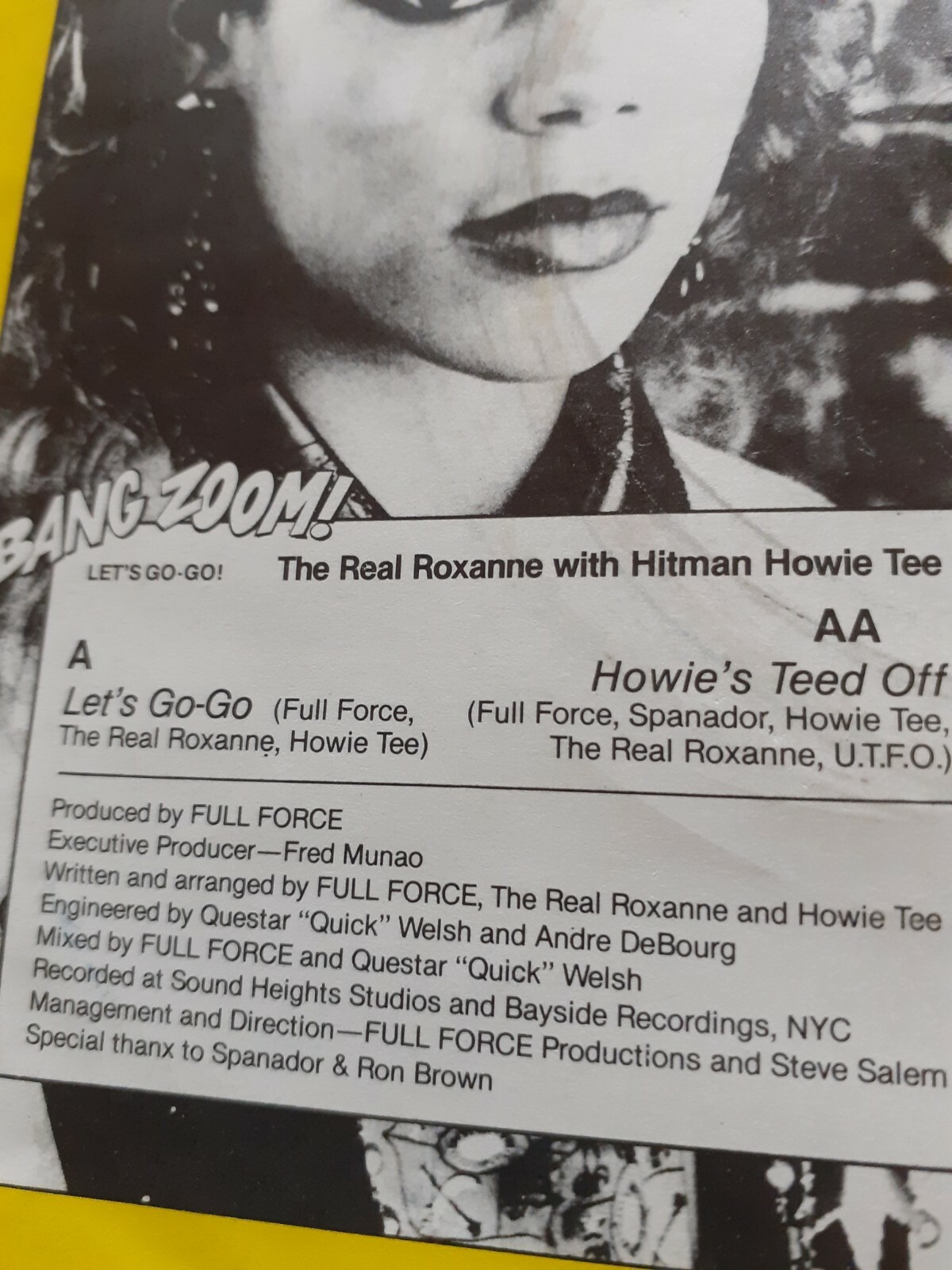 The Real Roxanne With Hitman Howie Tee 7" Vinyl Single - Bang Zoom Let ...