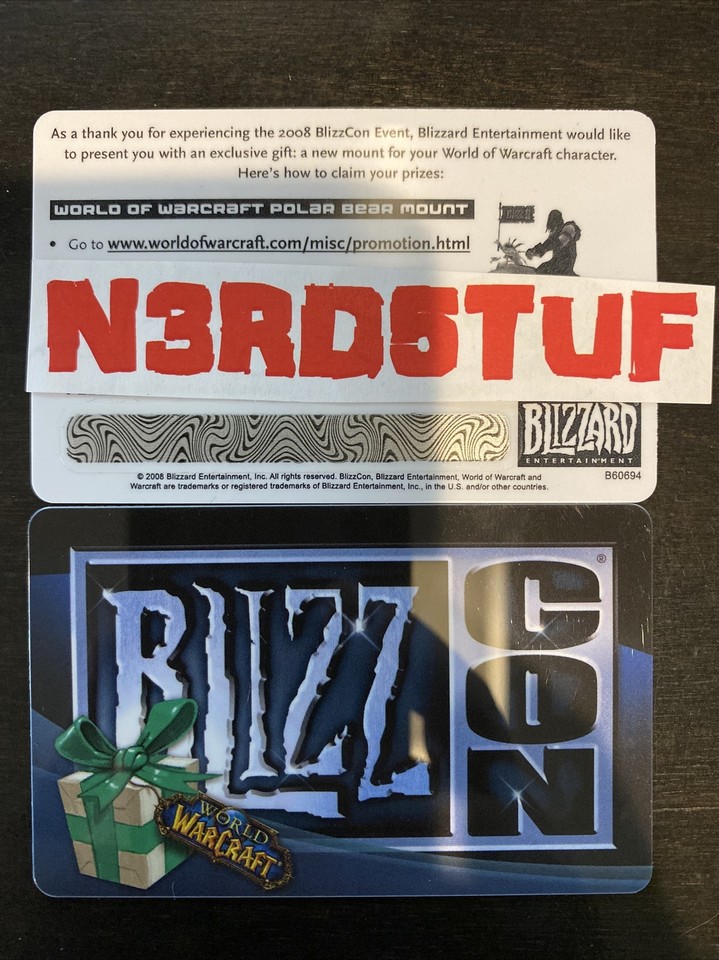 BLIZZCON 2008 08 World Of Warcraft POLAR BEAR LOOT CARD Big Blizzard ...