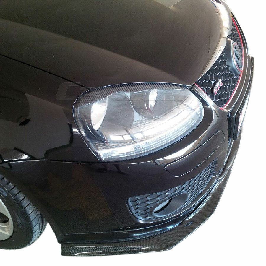 Real Carbon Fiber Eyebrows Eyelids Headlight Cover for VW Golf 5 V Mk5 ...