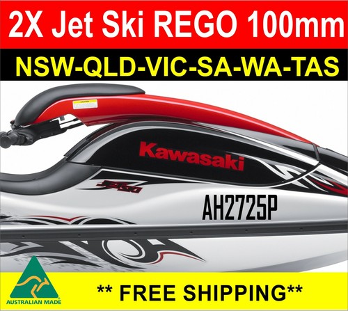 PWC Jet Ski Rego Sticker Customise registration 100mm High Cast Vinyl ...