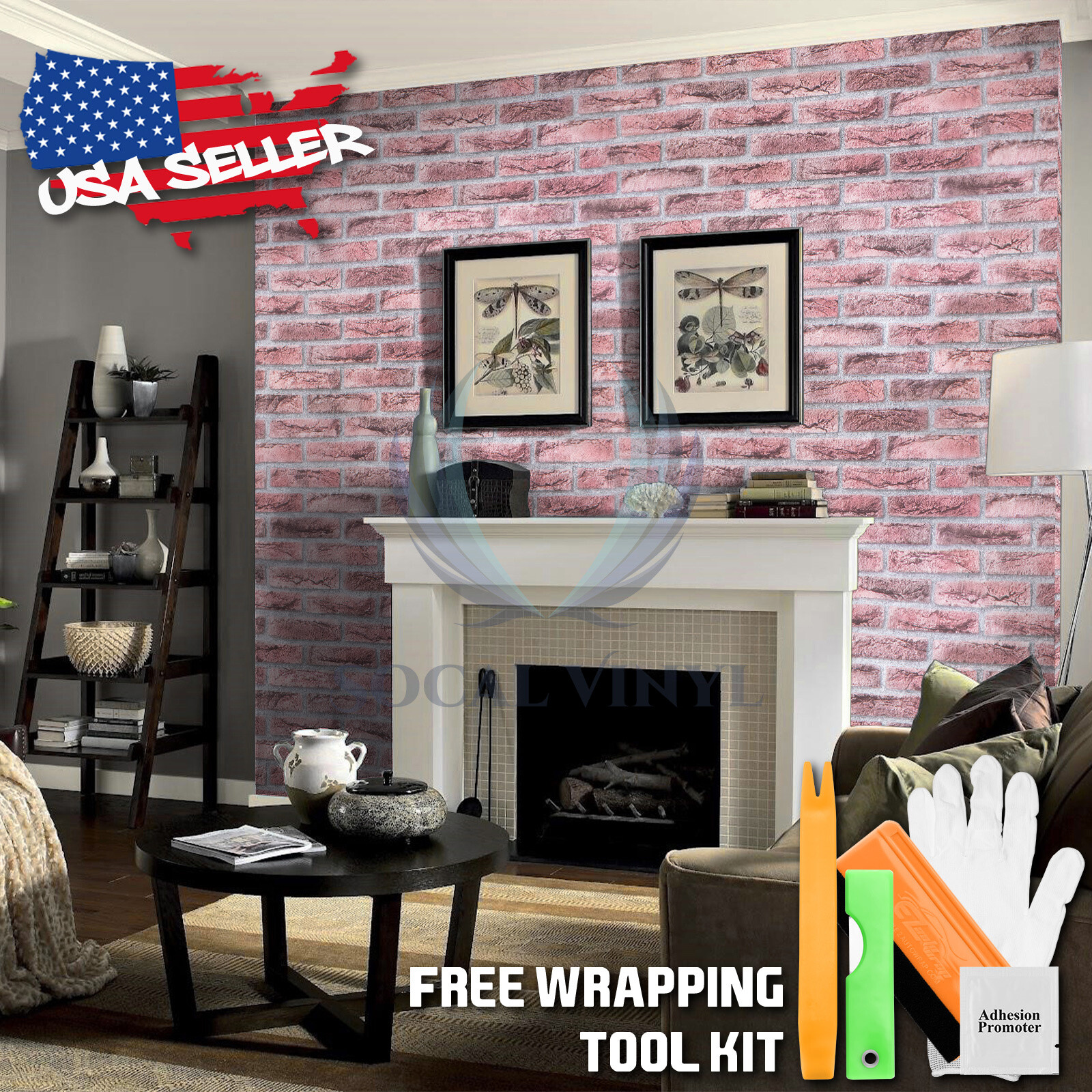 3D Faux Brick Stone Wallpaper Bedroom Kitchen Stone Contact Paper Vinyl ...