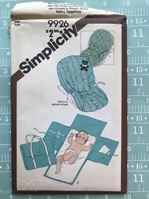 Vintage Simplicity Pattern #9926 1981 Babies Travel Mat Tote Seat Cover ...