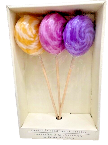 Pier 1 Imports Citronella Candy Stick Lollipop Candles / Outdoor Use ...