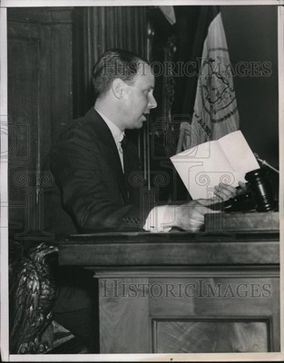 1938 Press Photo Council Pres Newbold Morris at a debate | eBay