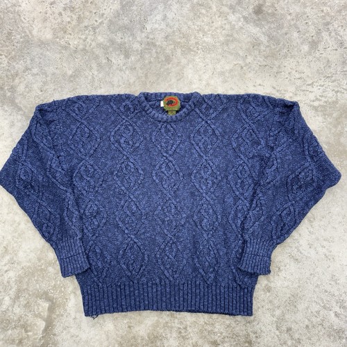 Vintage Boston Traders Sweater Womens Large Blue Linen Cotton Blend ...