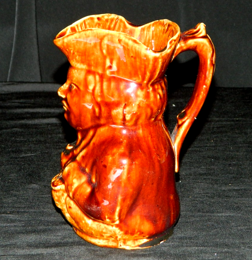 VINTAGE BENNINGTON POTTERY TOBY JUG, ROCKINGHAM STYLE, 6.25", EX COND ...
